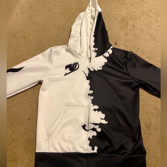 fs-life | Jackets & Coats | Black And White Split Fairy Tail Jacket ...